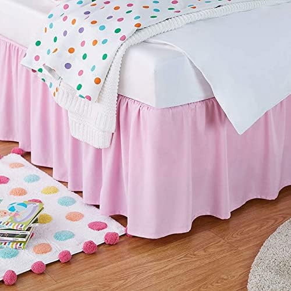 Luxury Soft Fluffy Pink Ruffled Bed Skirt Twin XL Size 20 Inch Drop ...