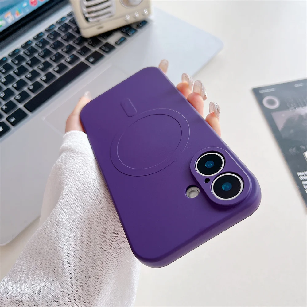 Luxury Soft Liquid Silicone for Magsafe Case for iPhone 16 15 14 Pro Max Plus 12 13 11 X Xr Xs ...