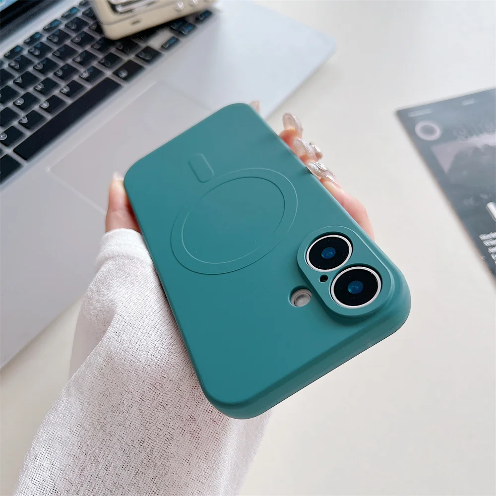 Luxury Soft Liquid Silicone for Magsafe Case for iPhone 16 15 14 Pro Max Plus 12 13 11 X Xr Xs ...