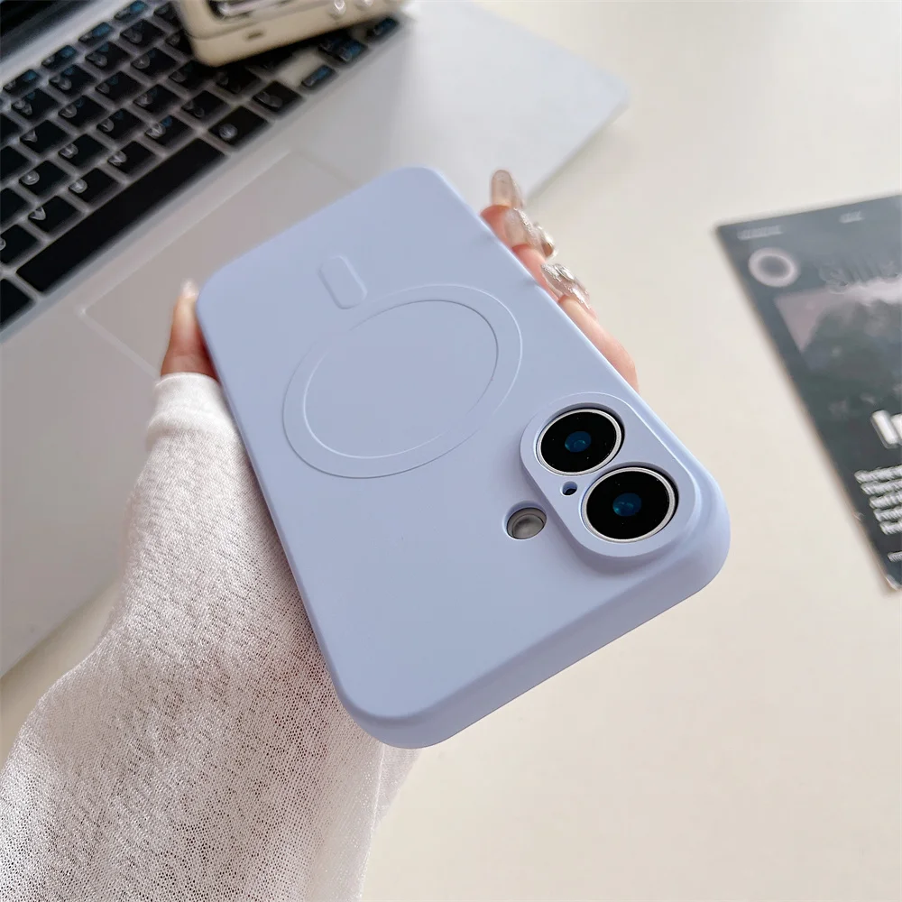 Luxury Soft Liquid Silicone for Magsafe Case for iPhone 16 15 14 Pro Max Plus 12 13 11 X Xr Xs ...