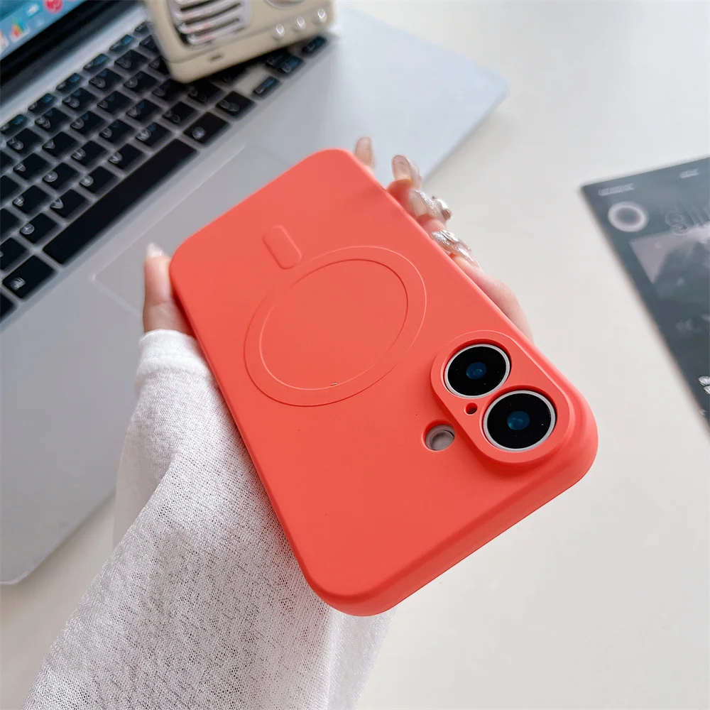 Luxury Soft Liquid Silicone for Magsafe Case for iPhone 16 15 14 Pro Max Plus 12 13 11 X Xr Xs ...