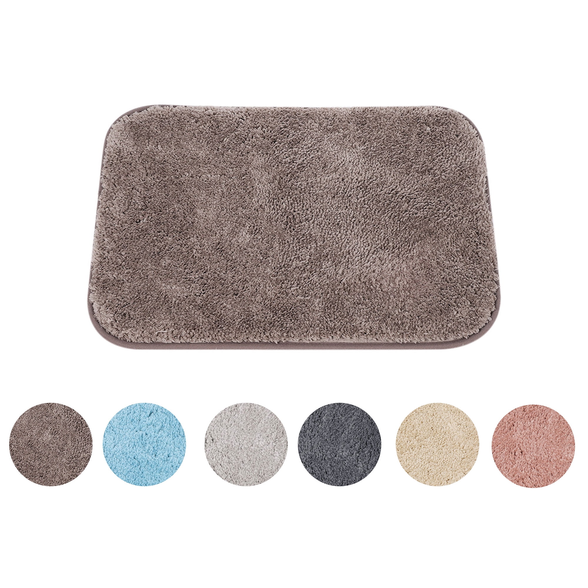 "PiccoCasa Luxury Washable Soft Plush Shaggy Thick Microfiber Bath Mat ...