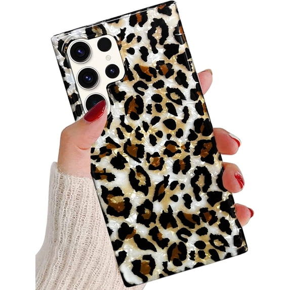 Luxury Sparkle 6.8" Galaxy S23 Ultra Case, Translucent Leopard Print ...