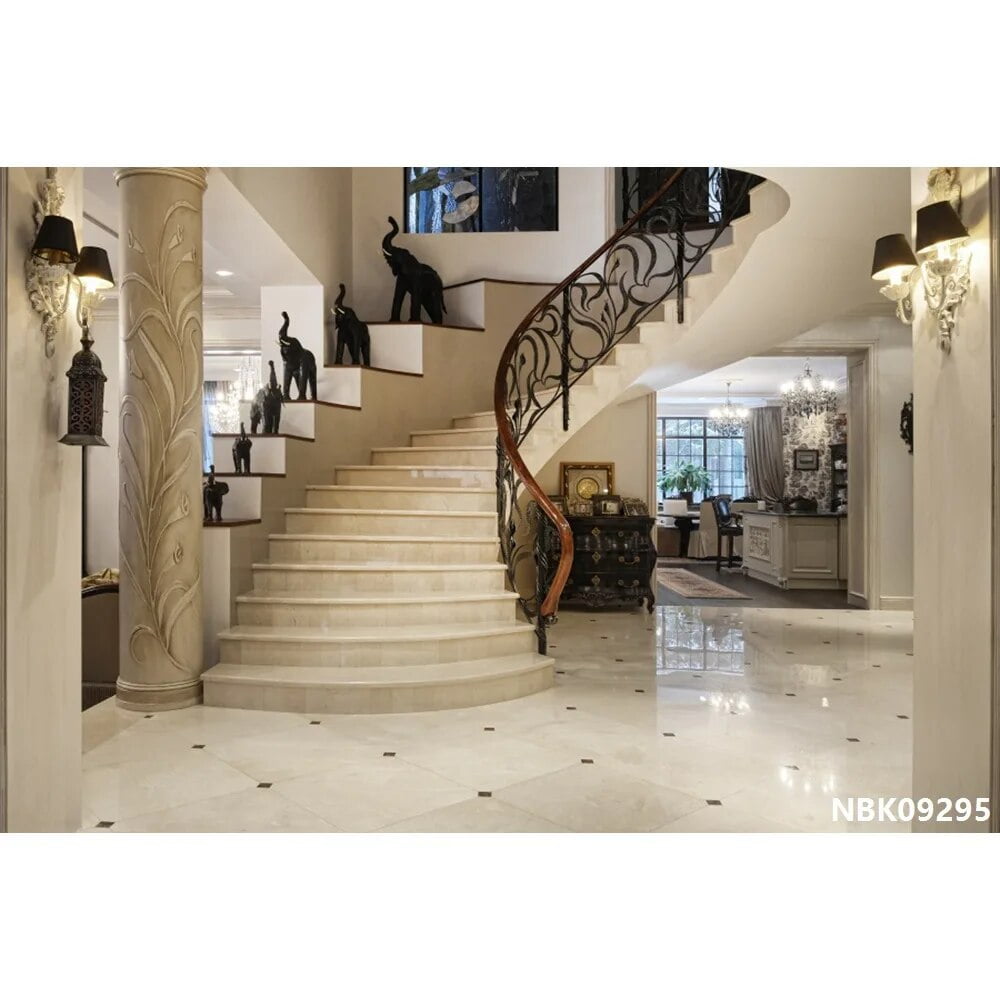 Luxury Spiral Staircase Pillar Interior Decor Photography Backgrounds ...