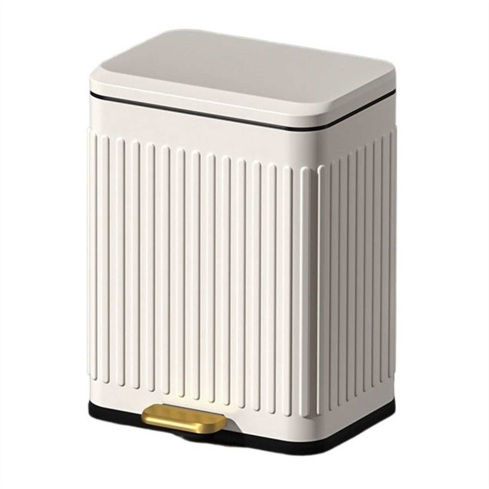 Luxury Stainless Steel Trash Can with Soft-Close Lid,Step-Open Garbage ...