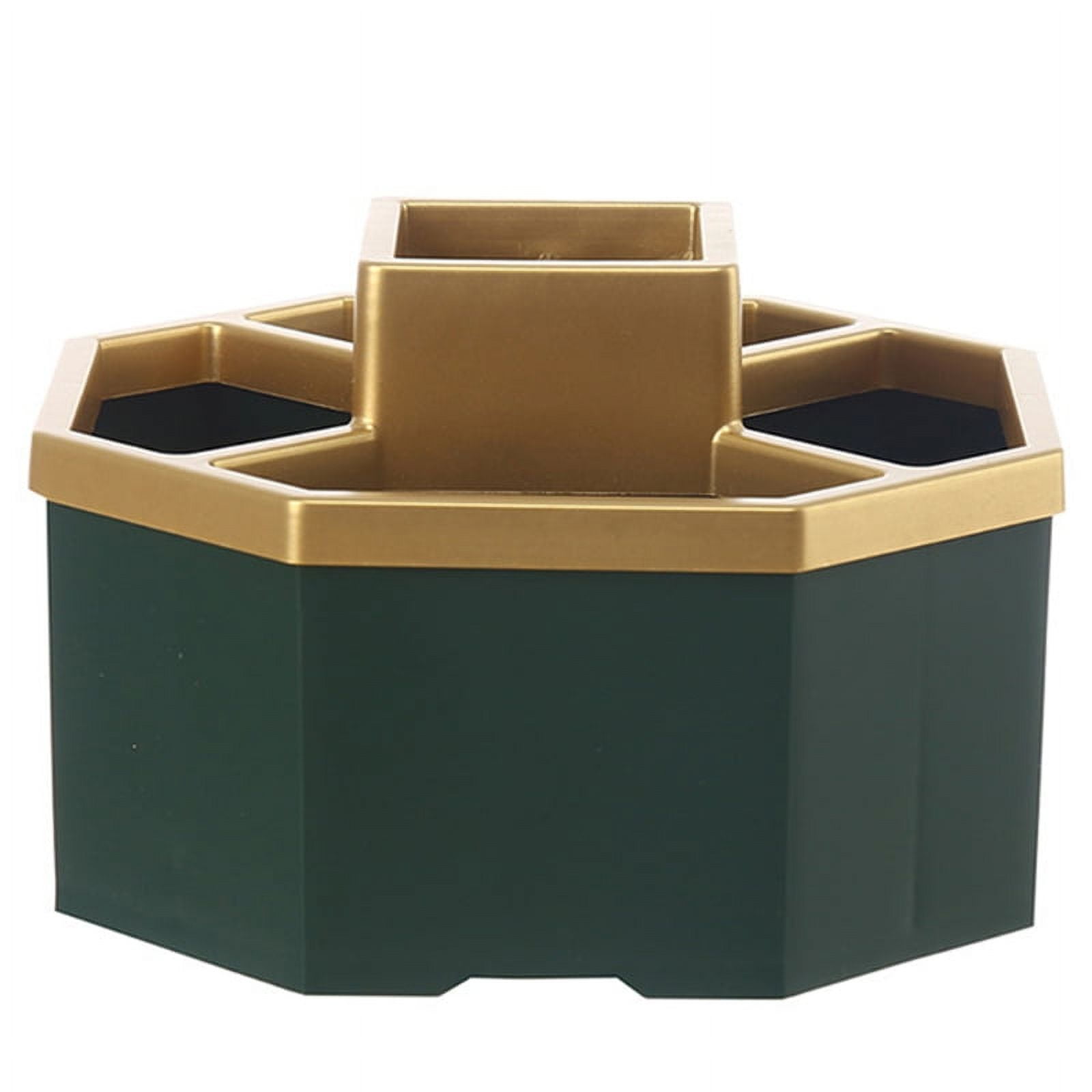 Luxury Style Fawn Tray Round Desktop Storage Container 5 Divided ...