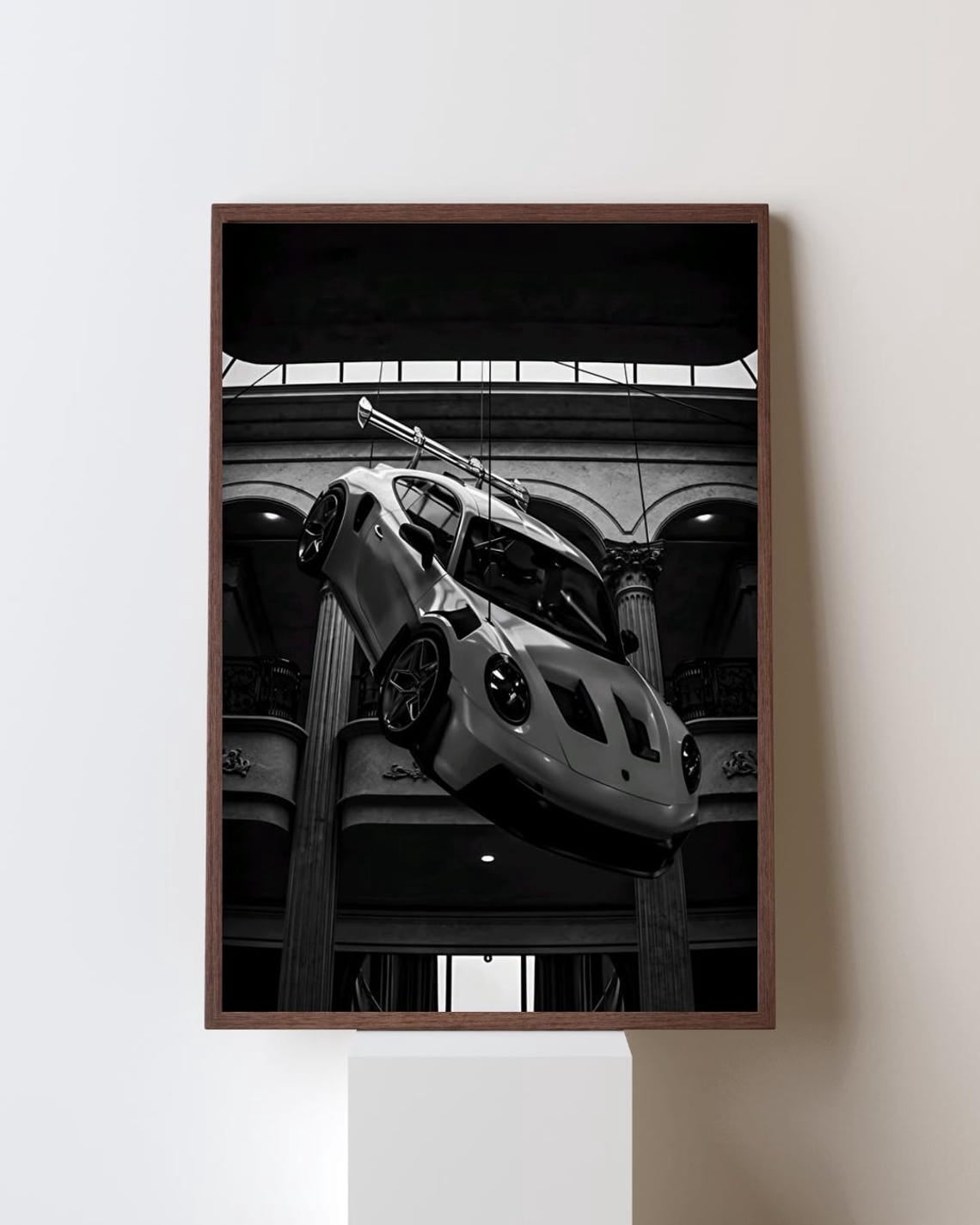Luxury Supercar Black White Dark Automotive Modern Architecture ...