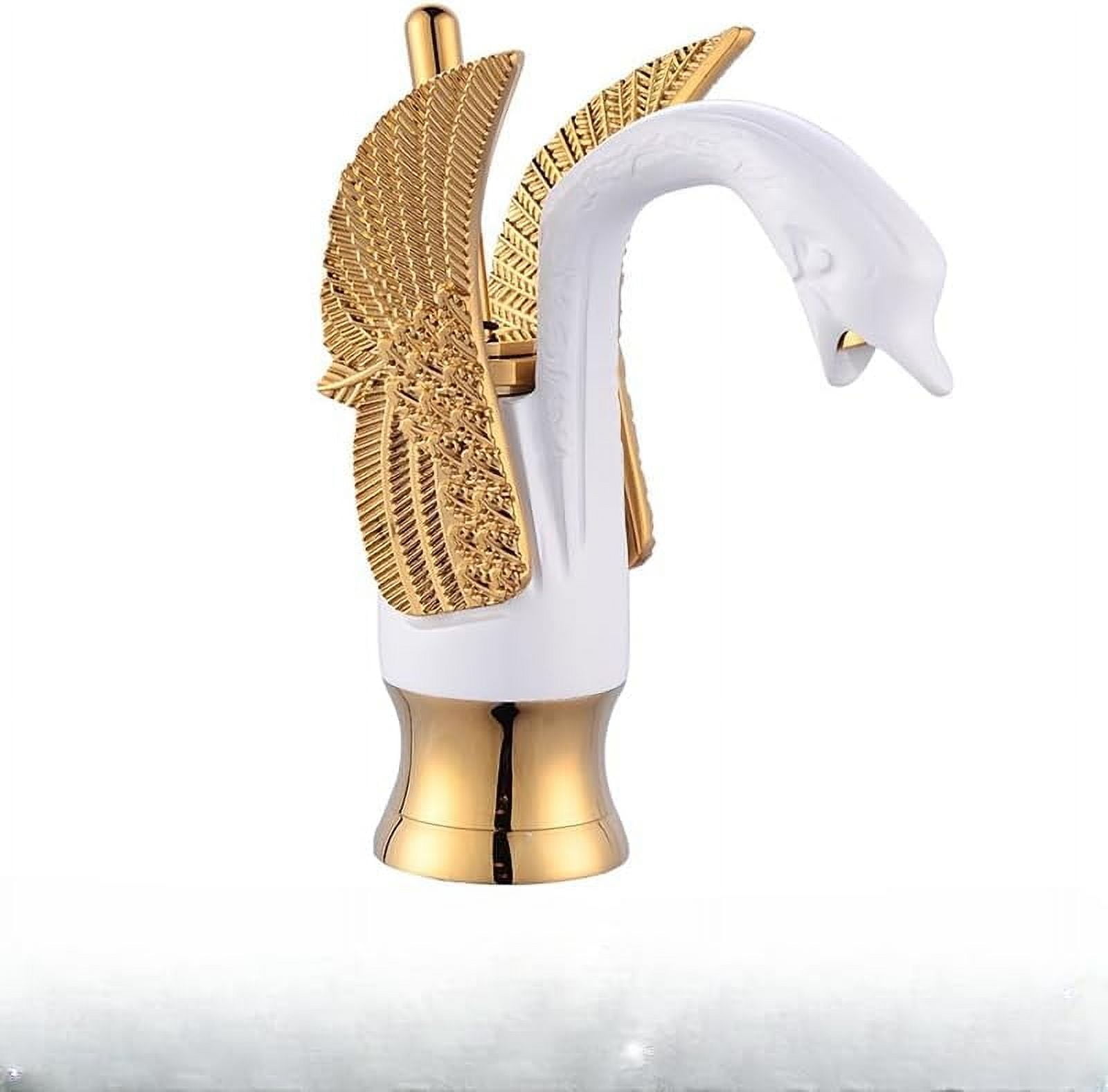 Luxury Swan Bathroom Basin Faucet Brass Deck Mount Creative Tap Single ...