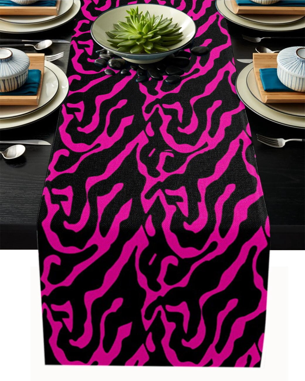 Luxury Table Runner Animal Texture Zebra Birthday Party Hotel Dining ...