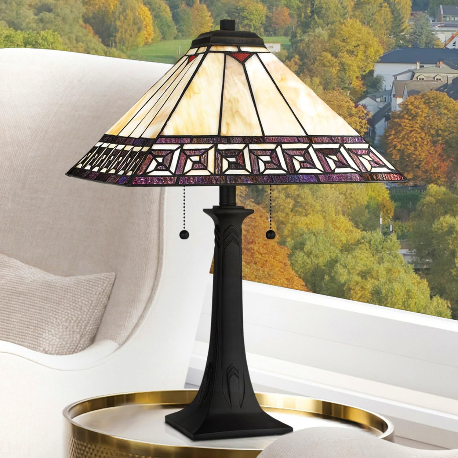 Luxury Tiffany Table Lamp, Large Size: 24.5''H x 16''W, with Craftsman ...