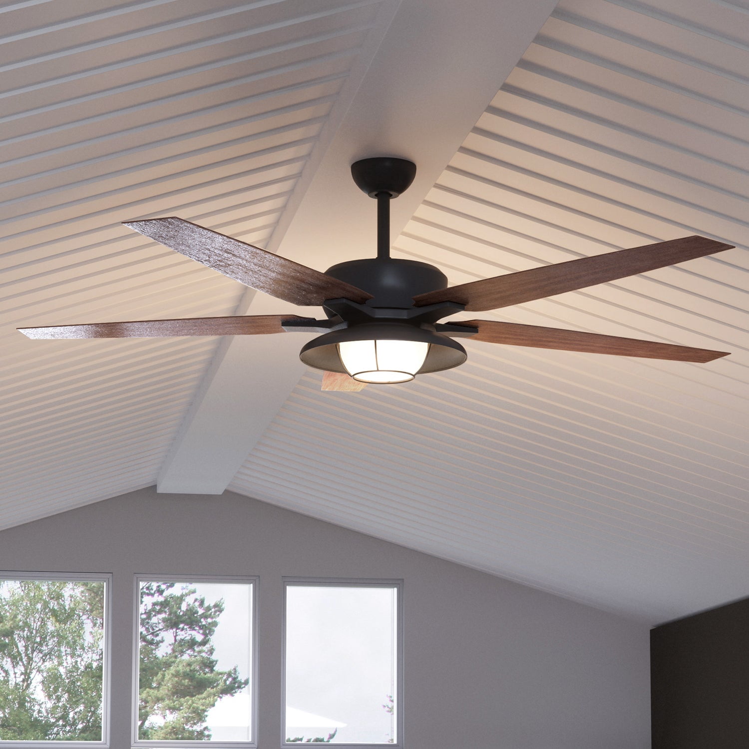 Luxury Traditional Indoor / Outdoor Ceiling Fan, 17.625''H x 60''W ...