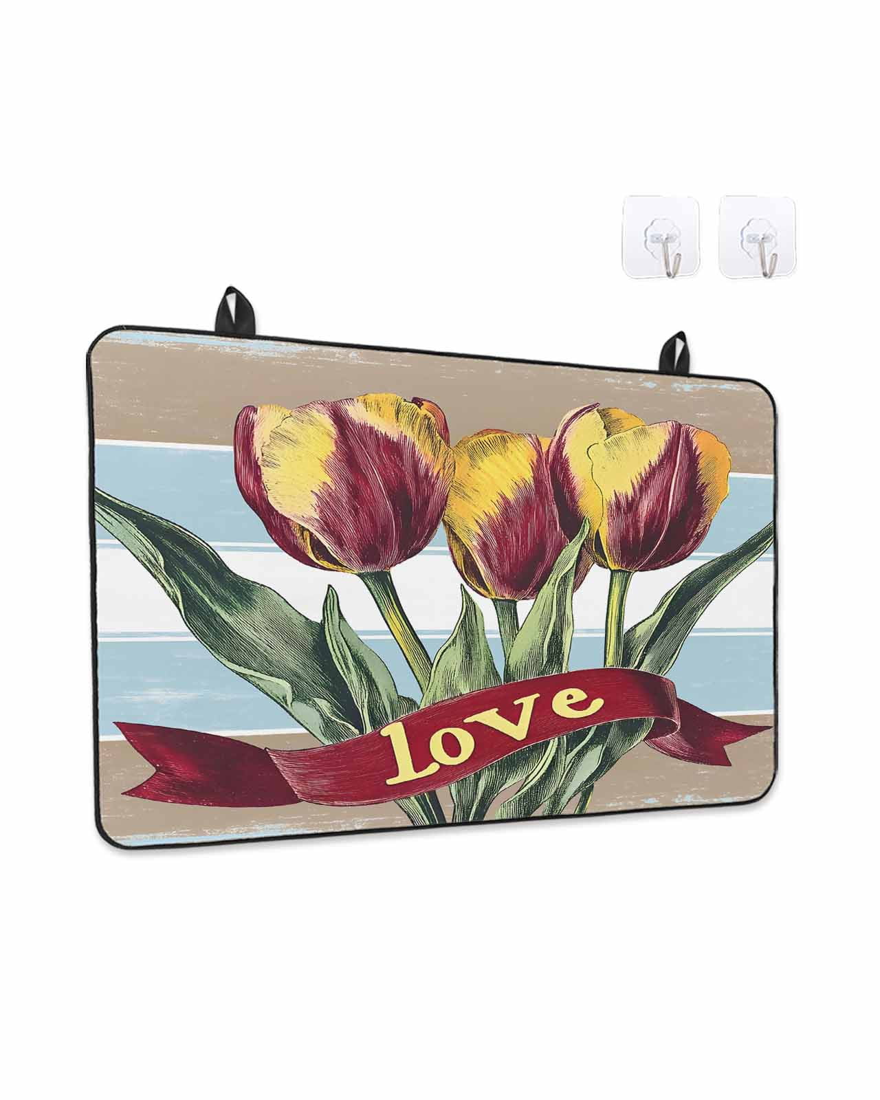 Luxury Tulip Floral Stove Top Covers for Electric Stove, Kitchen Glass ...