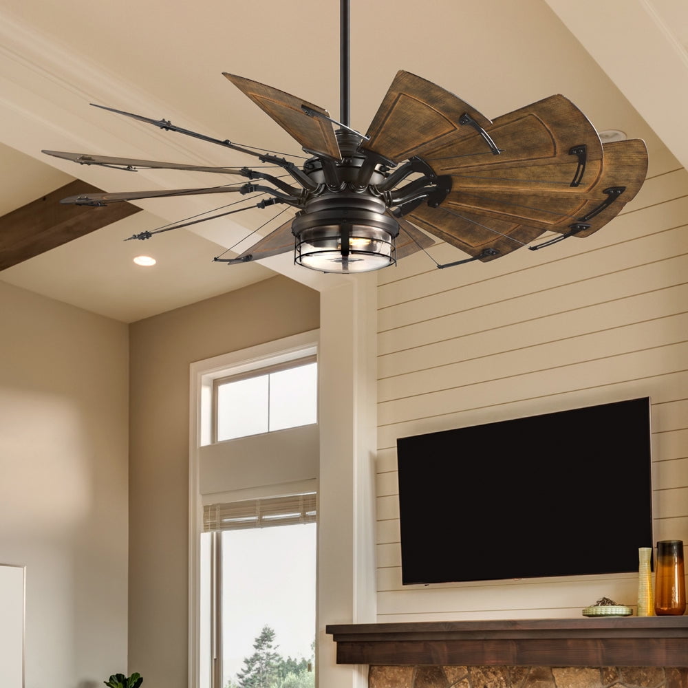 Luxury Tuscan Ceiling Fan, Large Size: 11''H x 12''W, with Old World ...