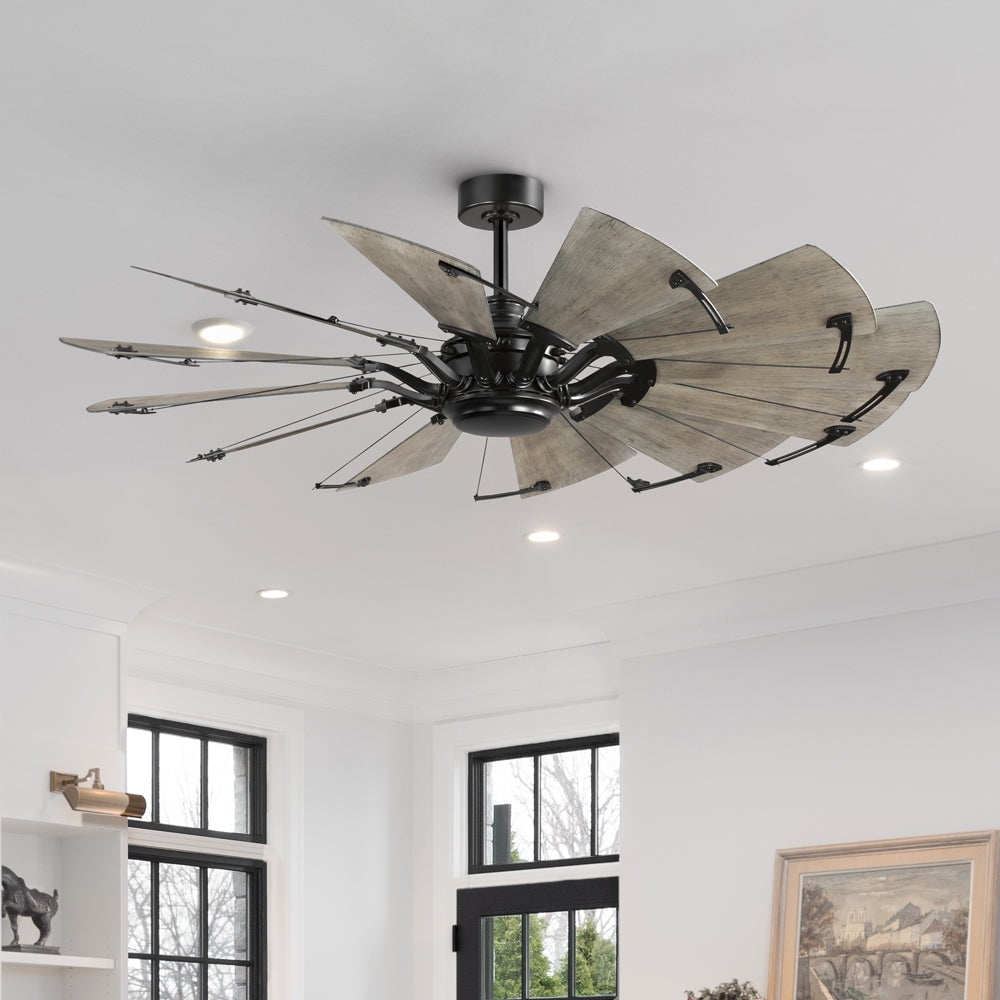 Luxury Tuscan Ceiling Fan, Large Size: 17.375''H x 60''W, with Old ...