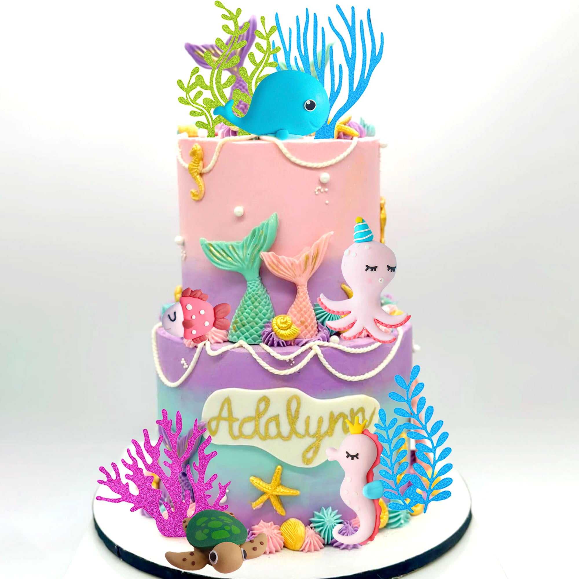 Luxury Under the Sea Ocean Animals BSL1 Birthday Cake Decorations,Sea ...