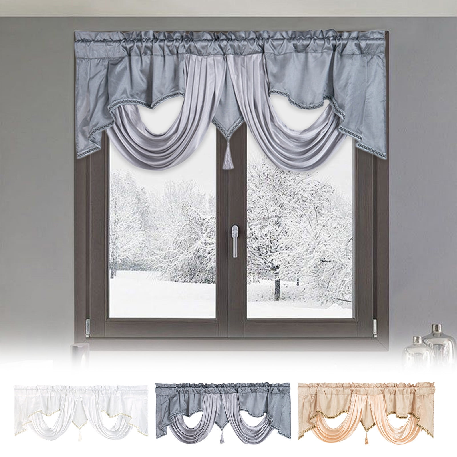 Luxury Valance Curtains Rod Pocket Vintage Window Valances,Wave Curtain ...