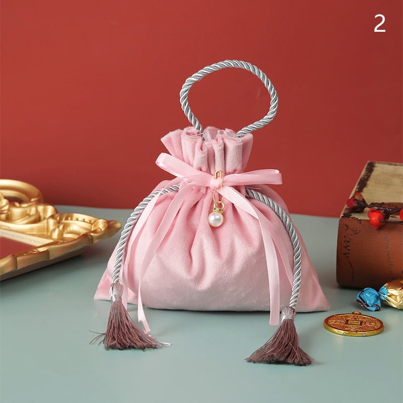 Luxury Velvet Drawstring Pouch Sachet Gift Bag For Jewelry Organizer ...
