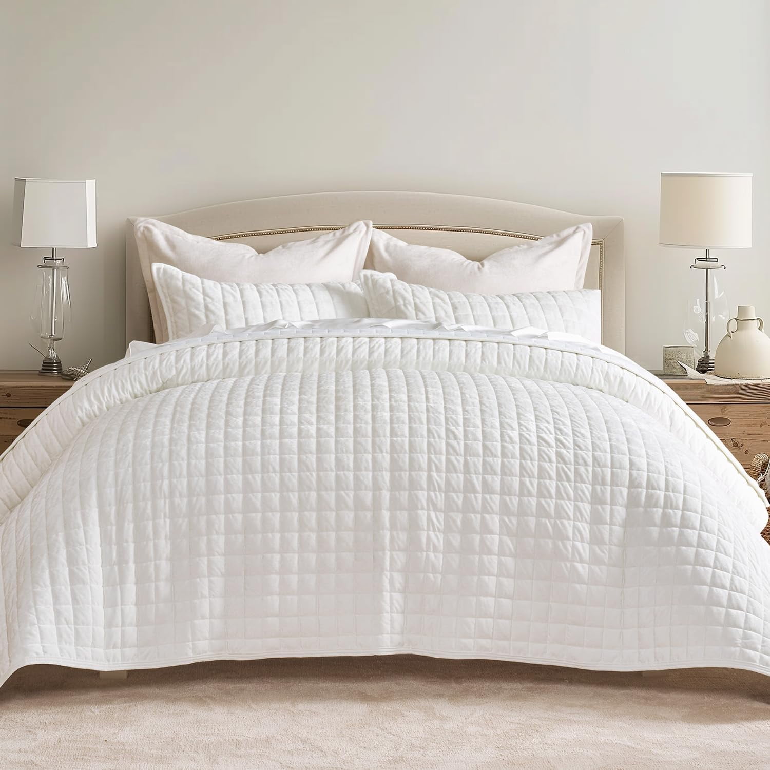 Luxury Velvet Quilt King Size, Ultra Soft Velvet Bedding Sets ...