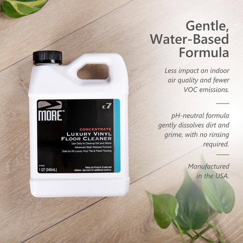MORE Luxury Vinyl Floor Cleaner - Water-Based Surface Care Concentrate ...