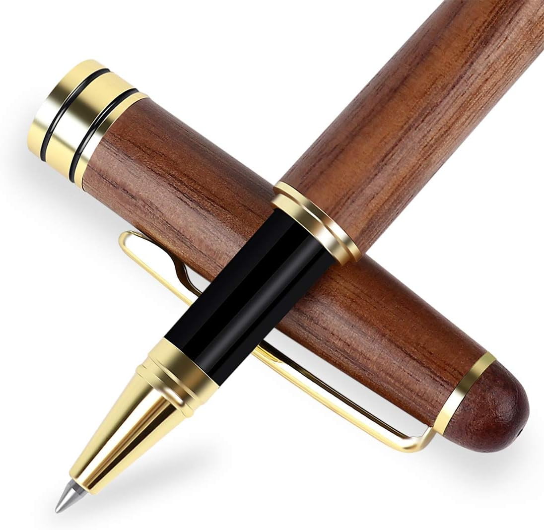 Luxury Walnut Ballpoint Pen Writing Set - Elegant Fancy Nice Gift Pen ...