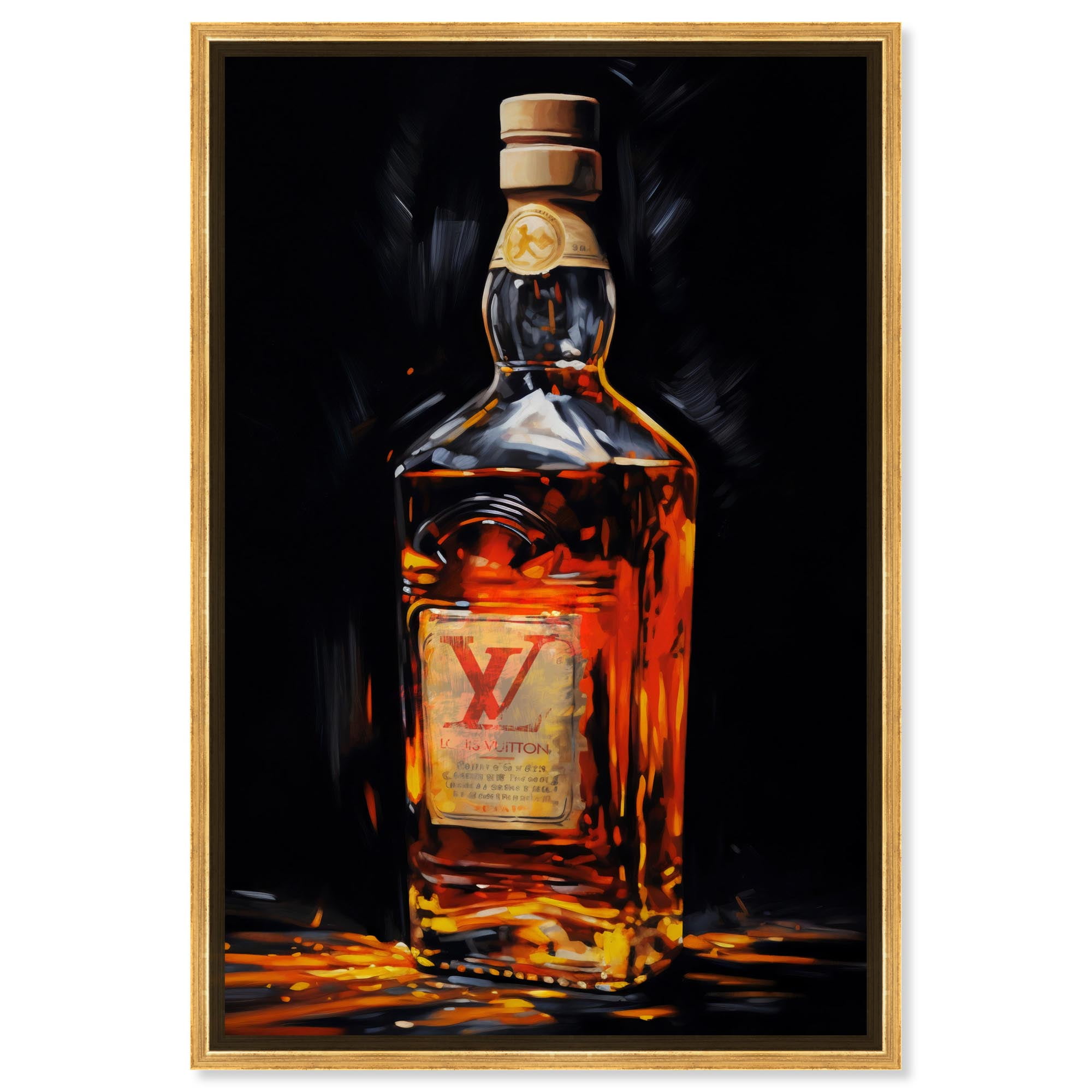 Luxury Whiskey Canvas Mancave Drinks Art Prints by Notoriart, Gold ...