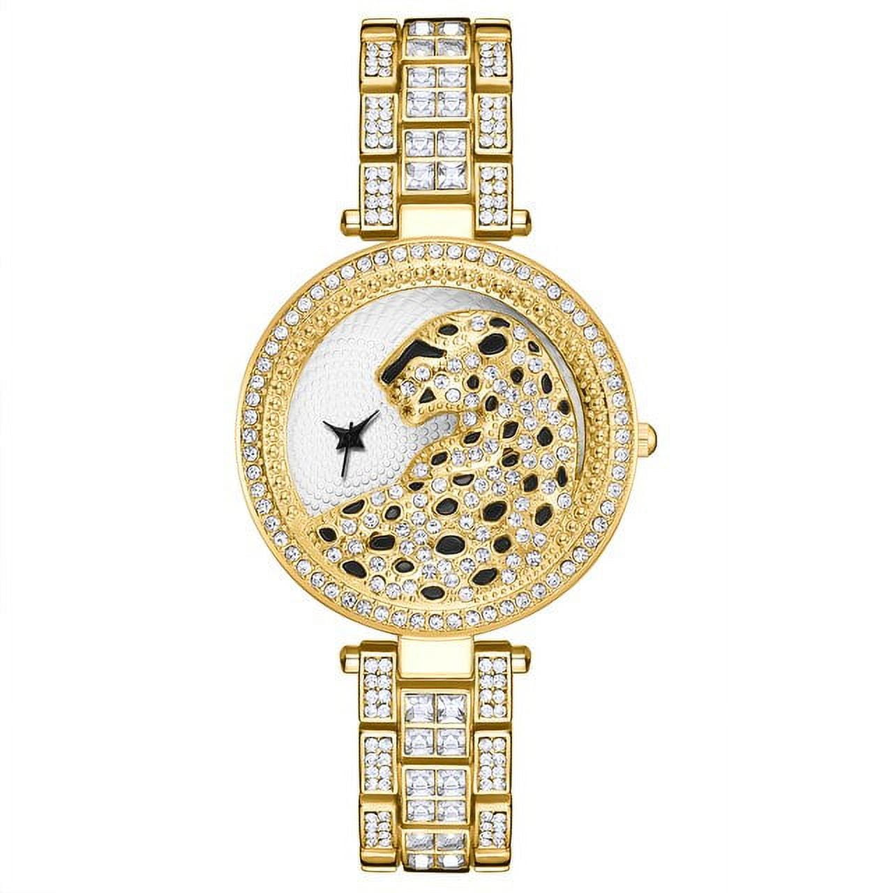 Luxury Women Brand Watches Gold Diamond Leopard Quartz Ladies Wrist ...