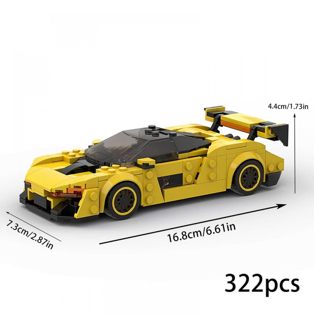 Luxury Yellow Sports Car MOC Building Blocks,Speed Champions Cars ...