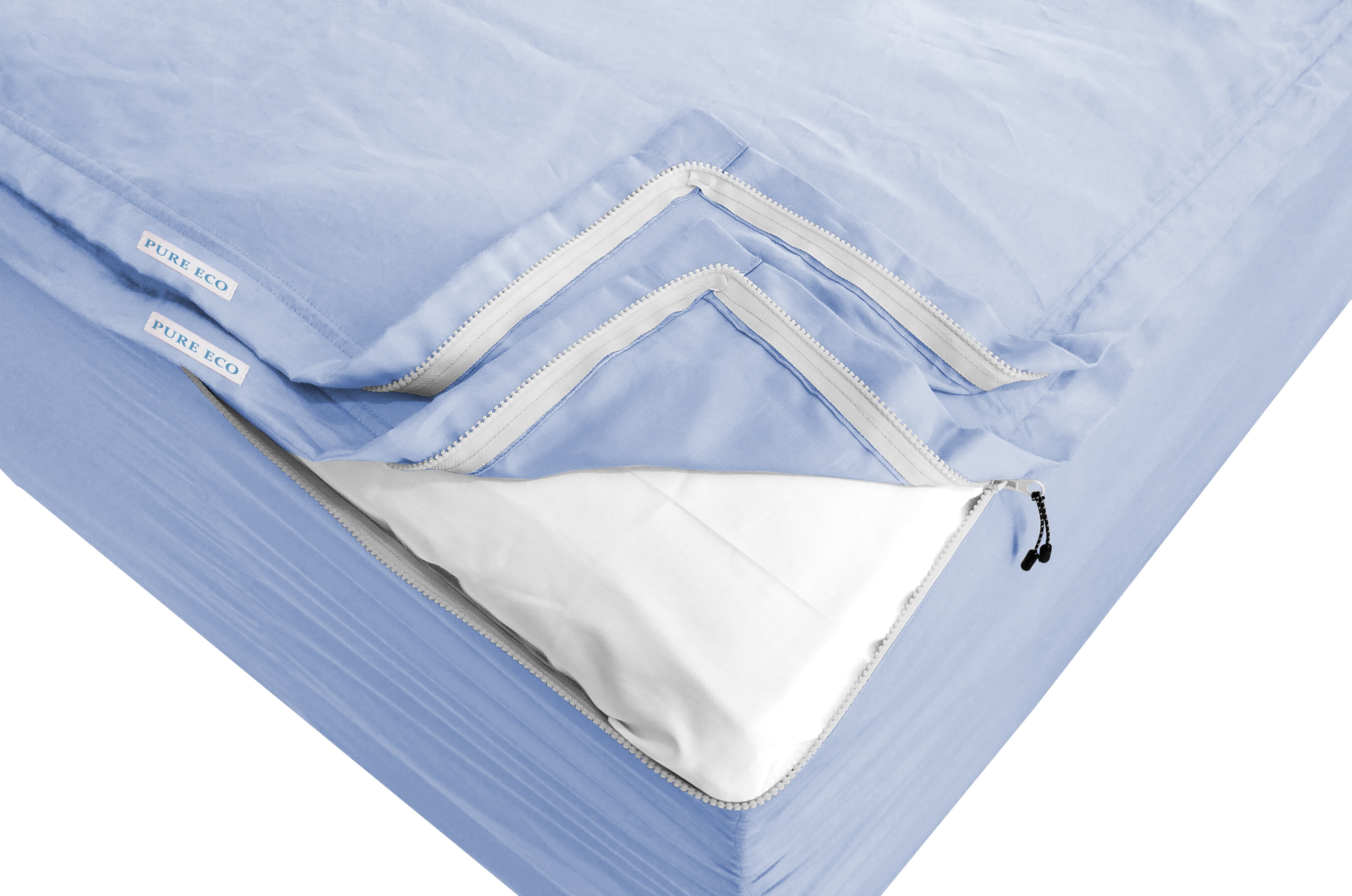 Luxury Zip-On Sheets - Includes 1 Fitted Sheet Base & 2 Zip-On Sheets ...