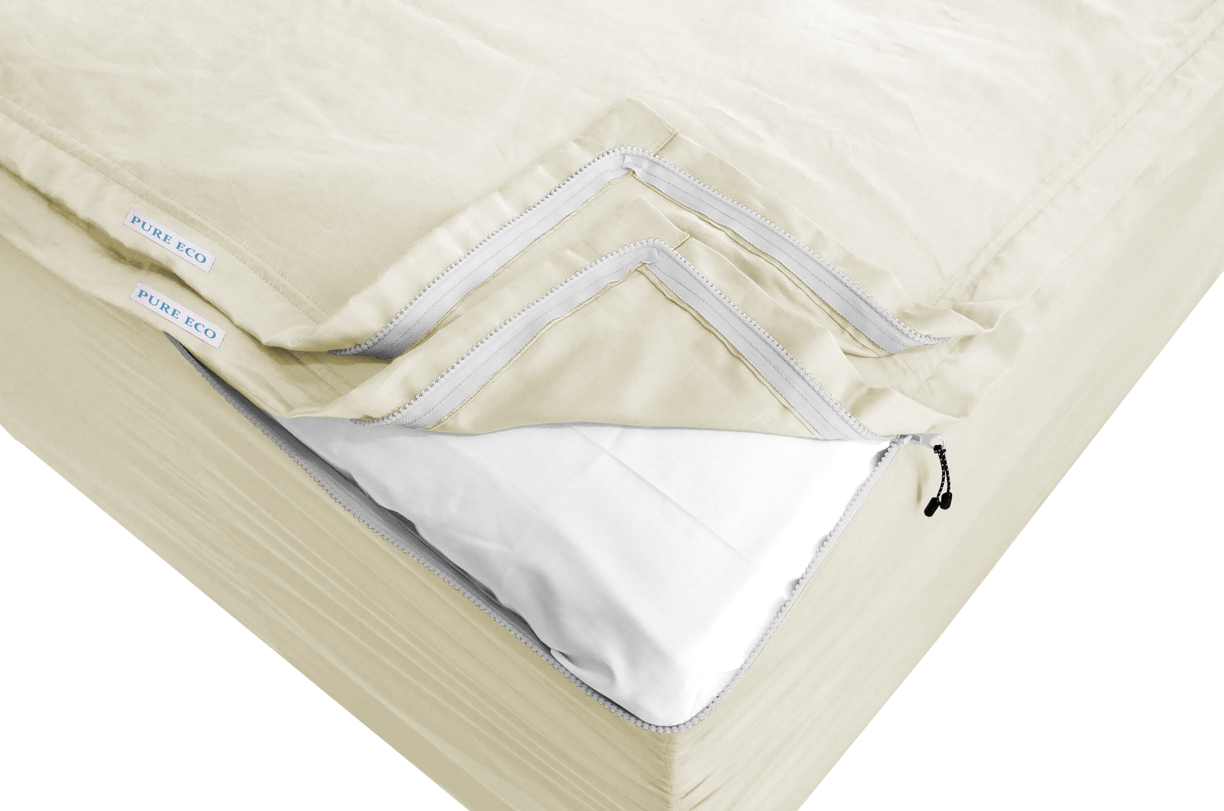 Luxury Zip-On Sheets - Includes 1 Fitted Sheet Base & 2 Zip-On Sheets ...