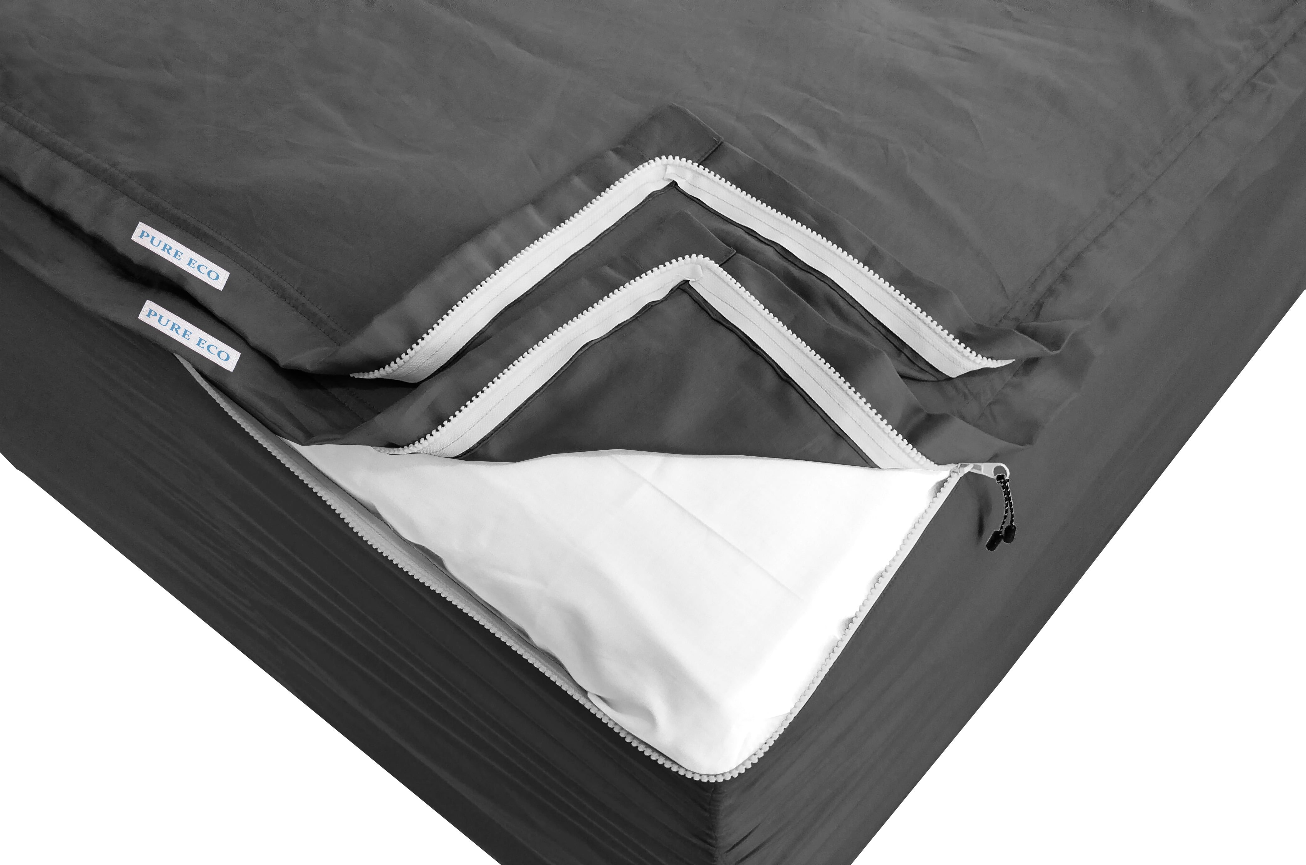 Luxury Zip-On Sheets - Includes 1 Fitted Sheet Base & 2 Zip-On Sheets ...