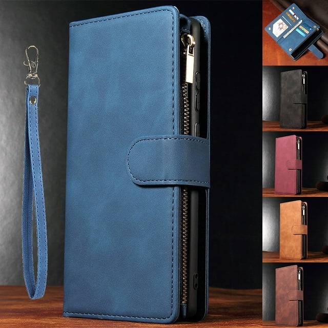 Luxury Zipper Wallet Flip Phone Case Leather Cover for Samsung Galaxy S25Ultra S25+ S25 S24Ultra ...