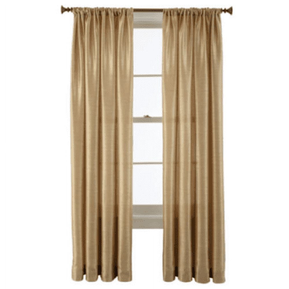 Luxury elegant 2 piece MR2 gold curtain semi sheer voile rod pocket ...