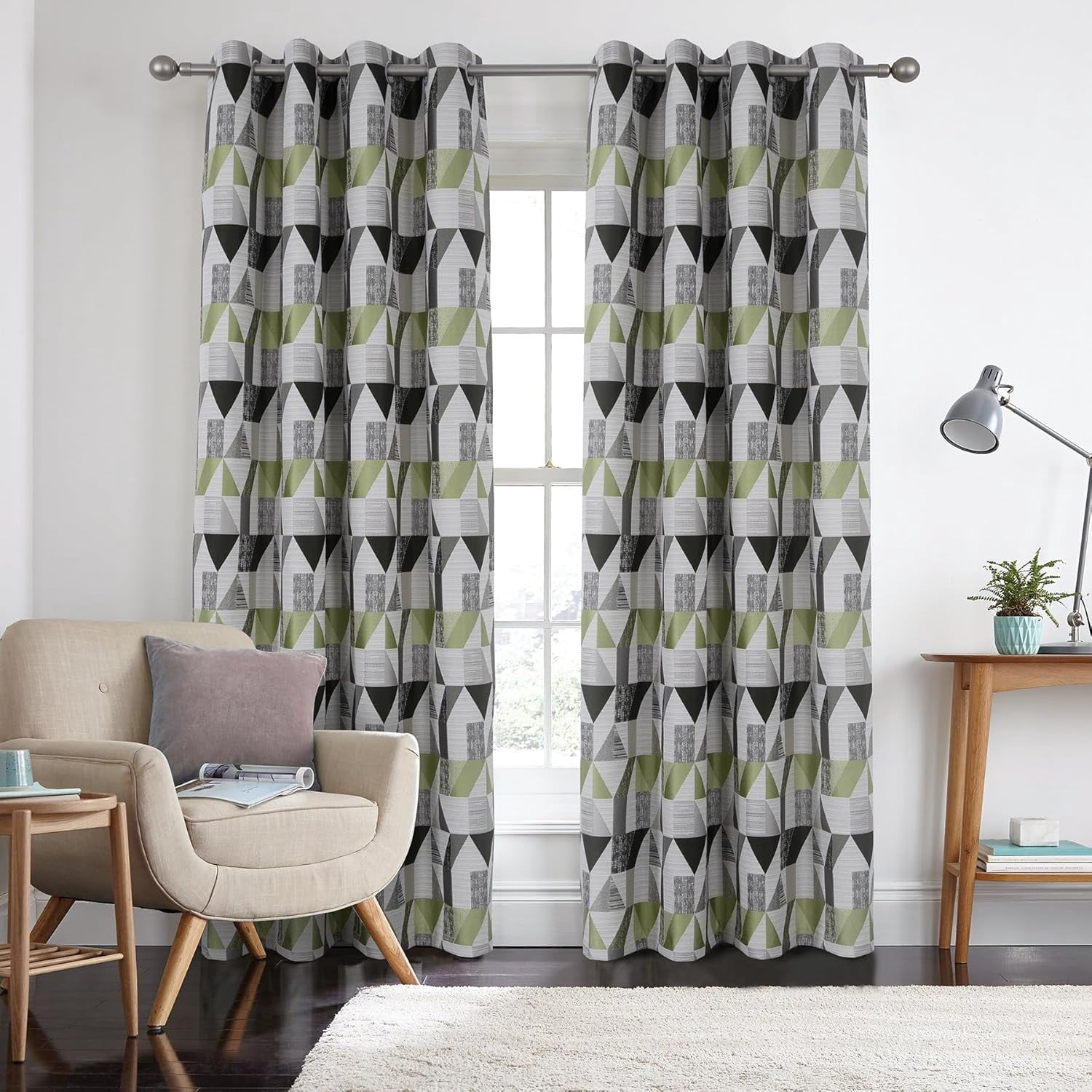Luxury jacquard geometric pattern curtains curtains for living room and ...