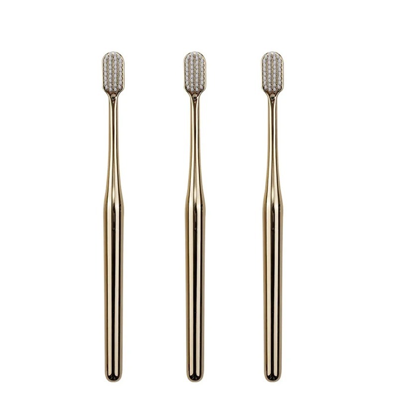Luxury soft toothbrush men women adult tooth brush Gold Silver dental ...