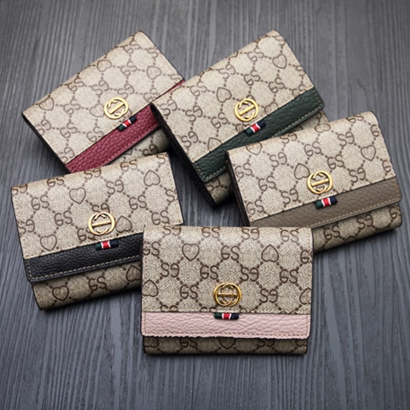 Luxury women's leather short wallet card bag all-in-one package 2024 ...