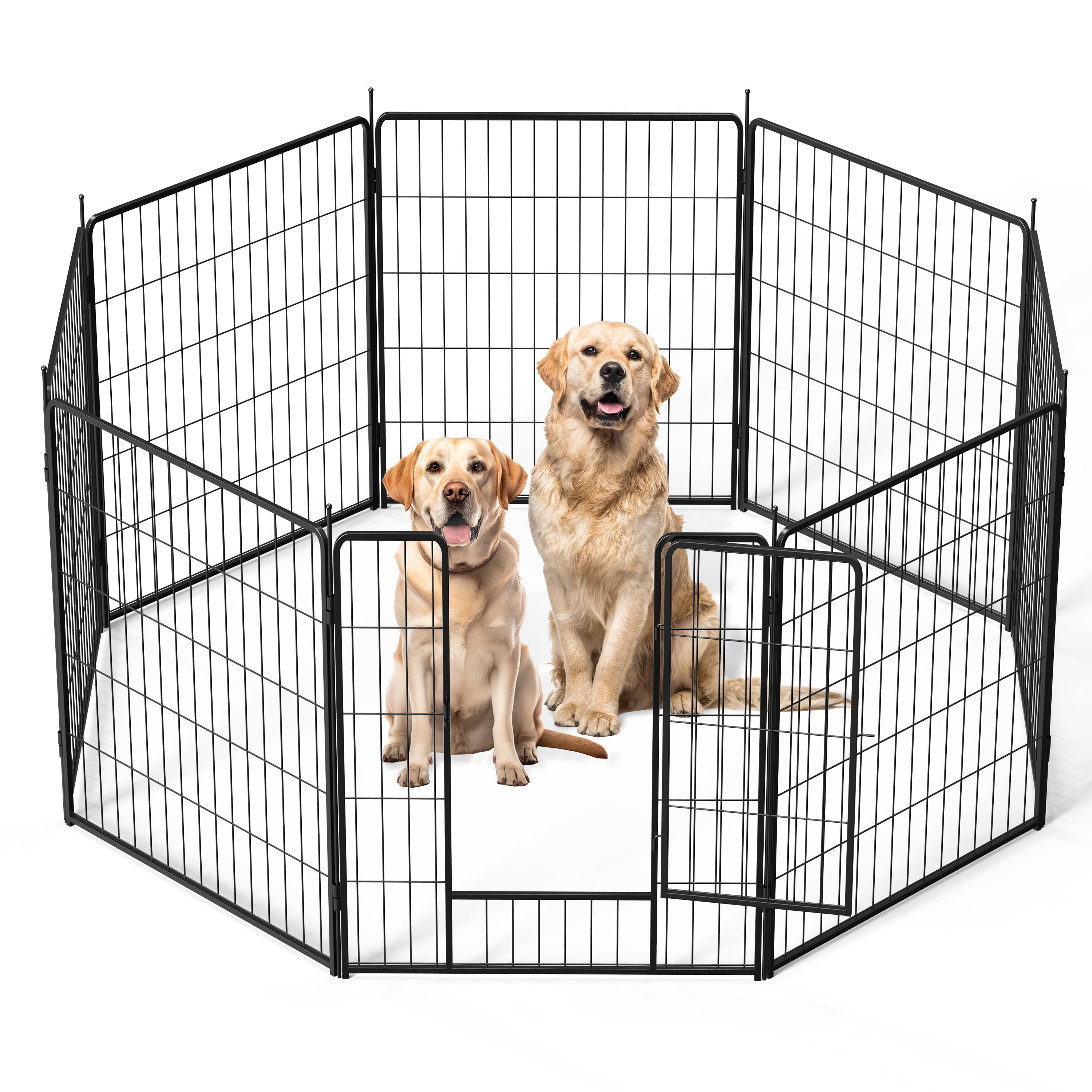 Luxvie Dog Playpen Indoor Outdoor, 32" Height 8 Panels Fence with Anti ...