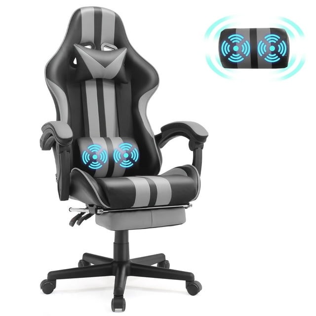 Luxvie Gaming Chair with Footrest High Back Computer Office Gamer Chair ...