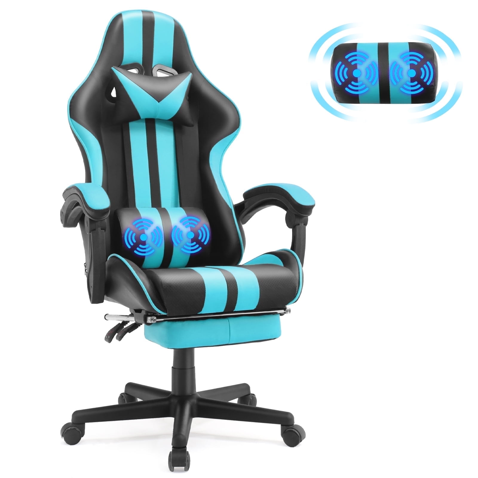 Luxvie Gaming Chair with Footrest High Back Computer Office Gamer Chair ...