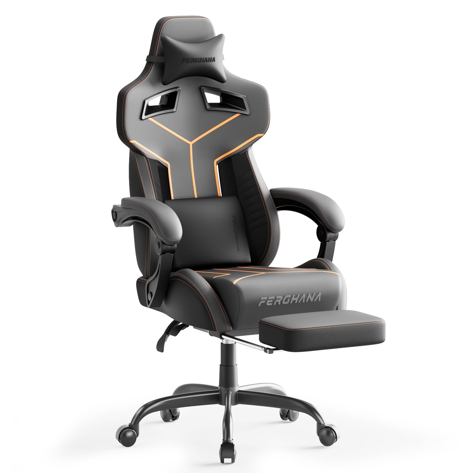 Luxvie Gaming Chair with Footrest High Back Ergonomic Game Chair with ...
