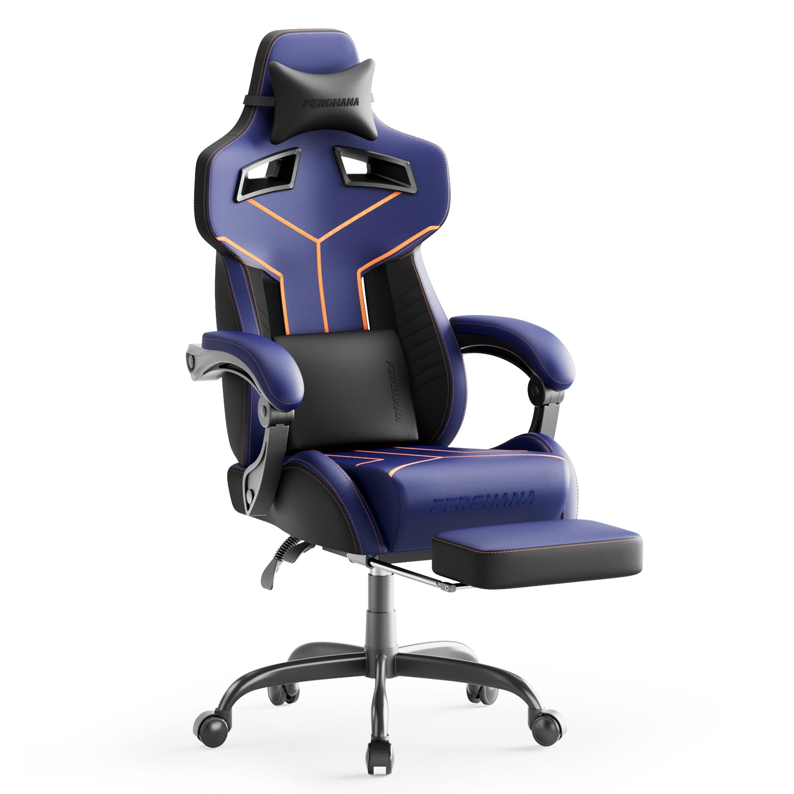 Luxvie Gaming Chair with Footrest High Back Ergonomic Game Chair with ...