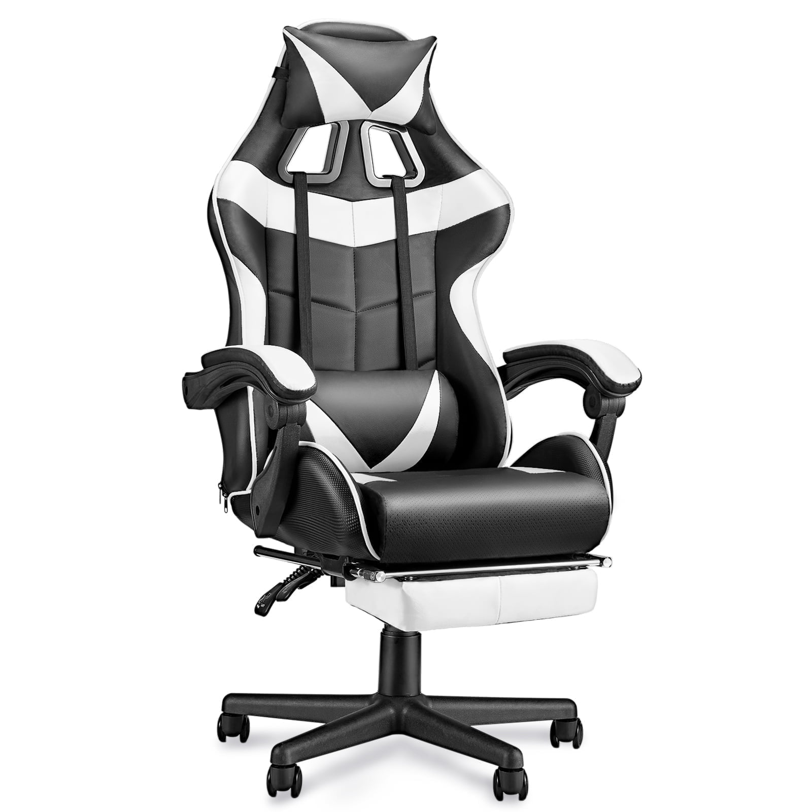 Luxvie Gaming Chair with Footrest High Back Office Chair with Headrest ...