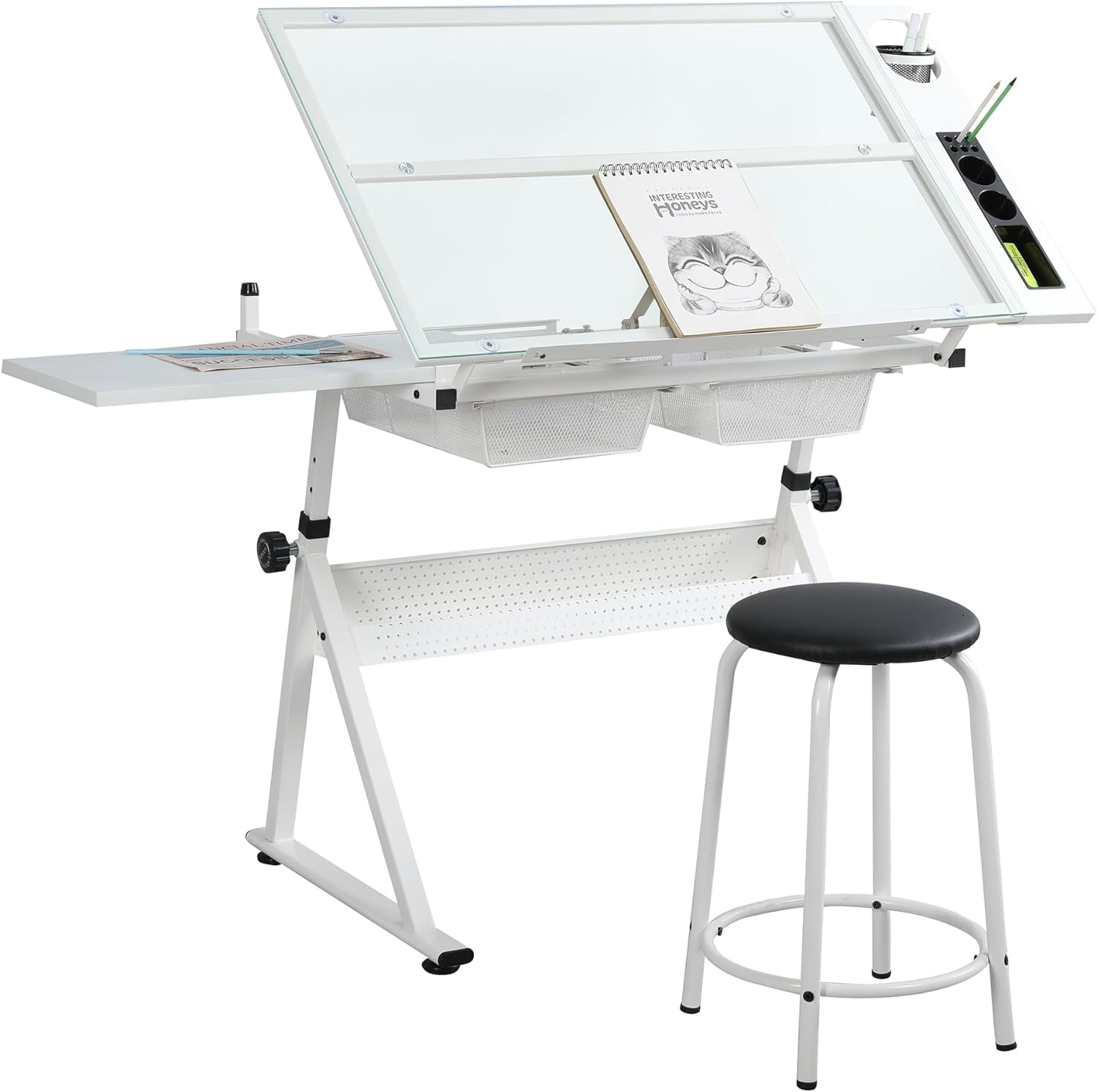 LuxyHoom Premium Drawing Draft Table - Height Adjustable Draft Drawing ...