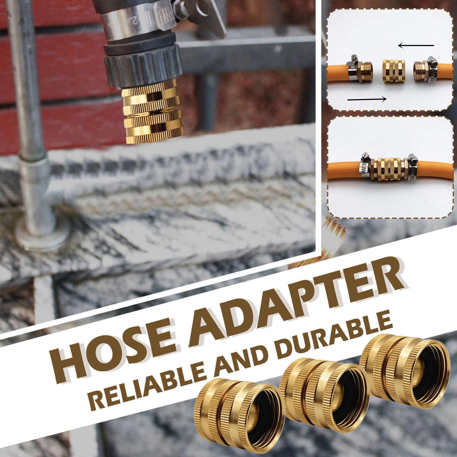 Luysn 3Pcs Pipe Male Water Connection To 3/4 Hose Joint Male,Garden ...