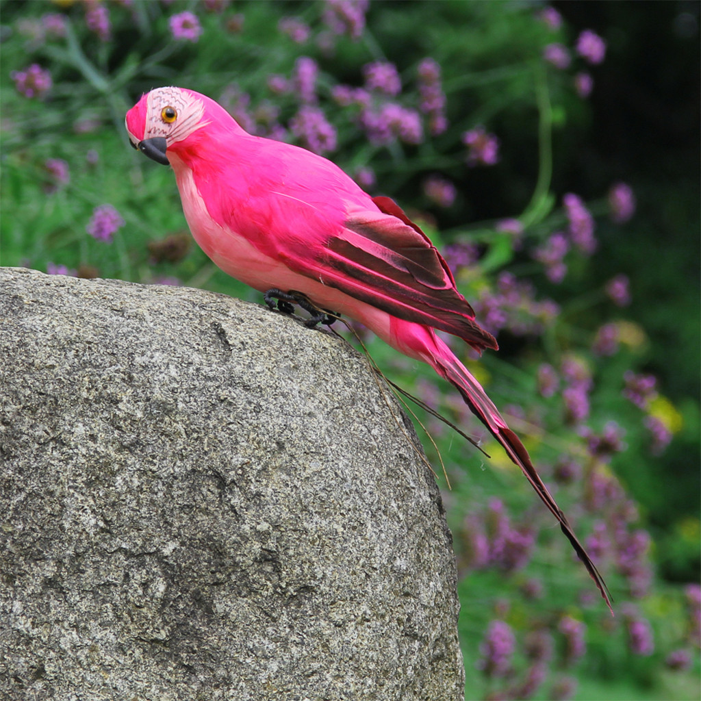Luysn Artificial Parrot Life Size Foam Feather Parrot Macaw Birds for ...