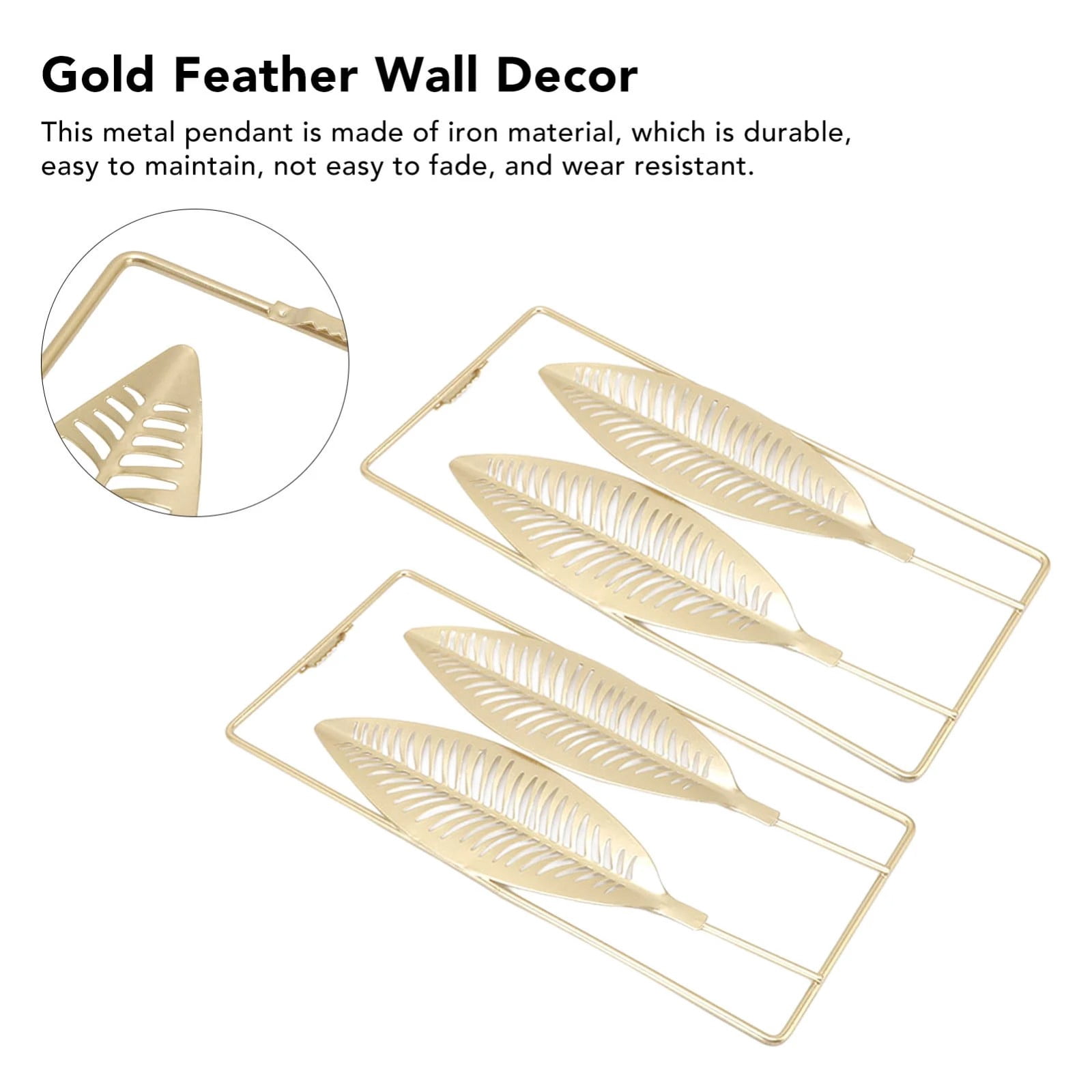 Luysn Feather Wall Decoration Gold Art Modern Light Sculpture,Gold ...