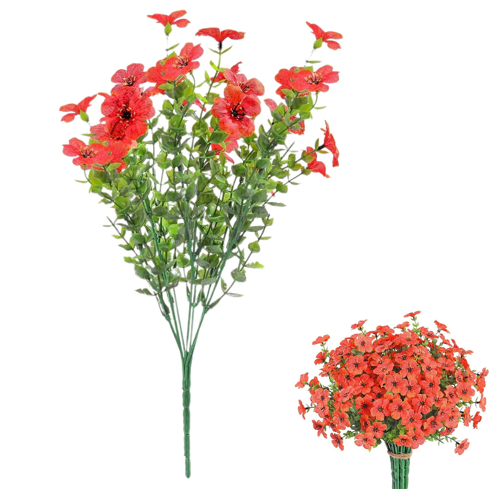 Luysn Hibiscus Artificial Flowers Plants for Outdoors Decor,Plastic ...
