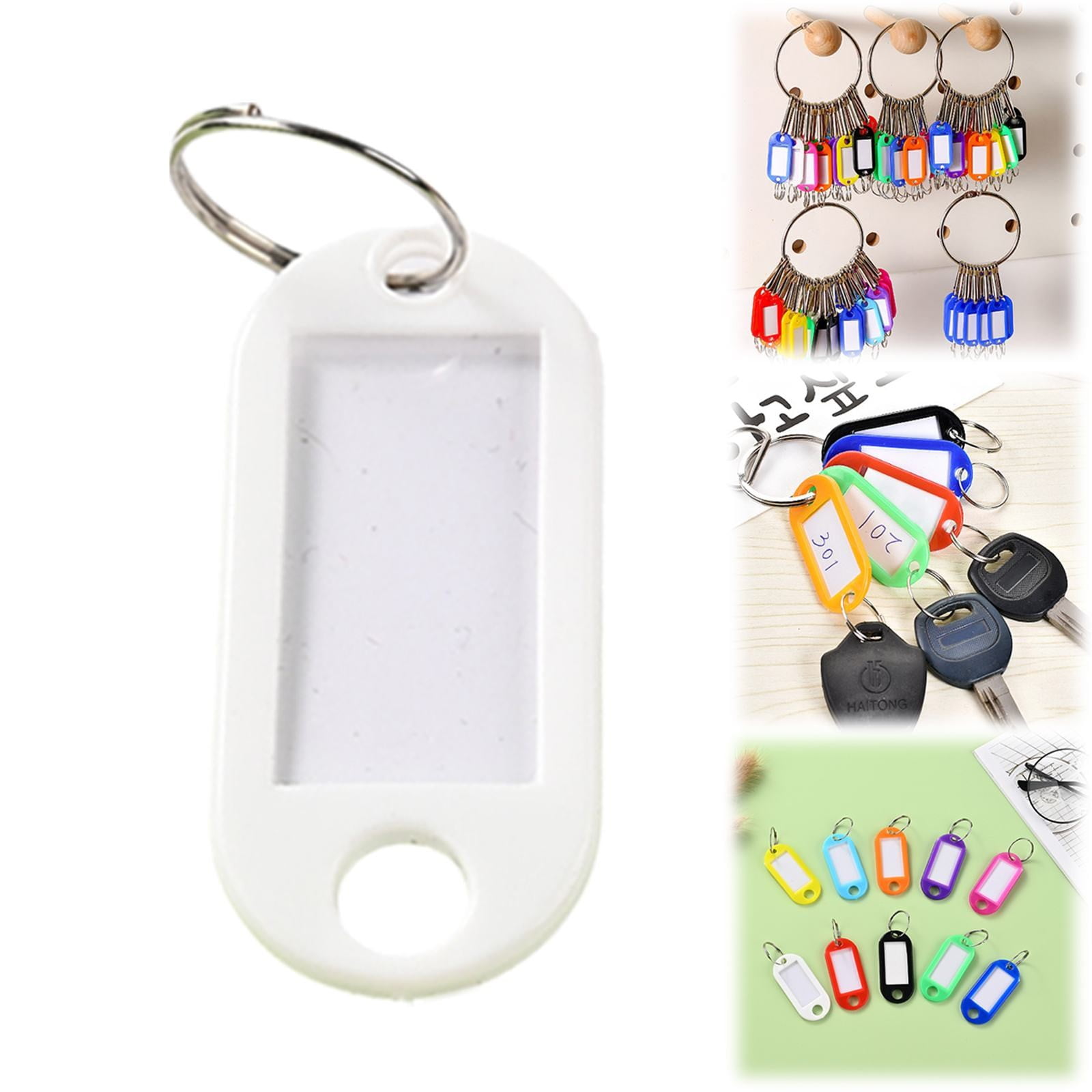 Luysn Key Tags with Labels,Plastic Key Tags with Rings Key Chain Label ...