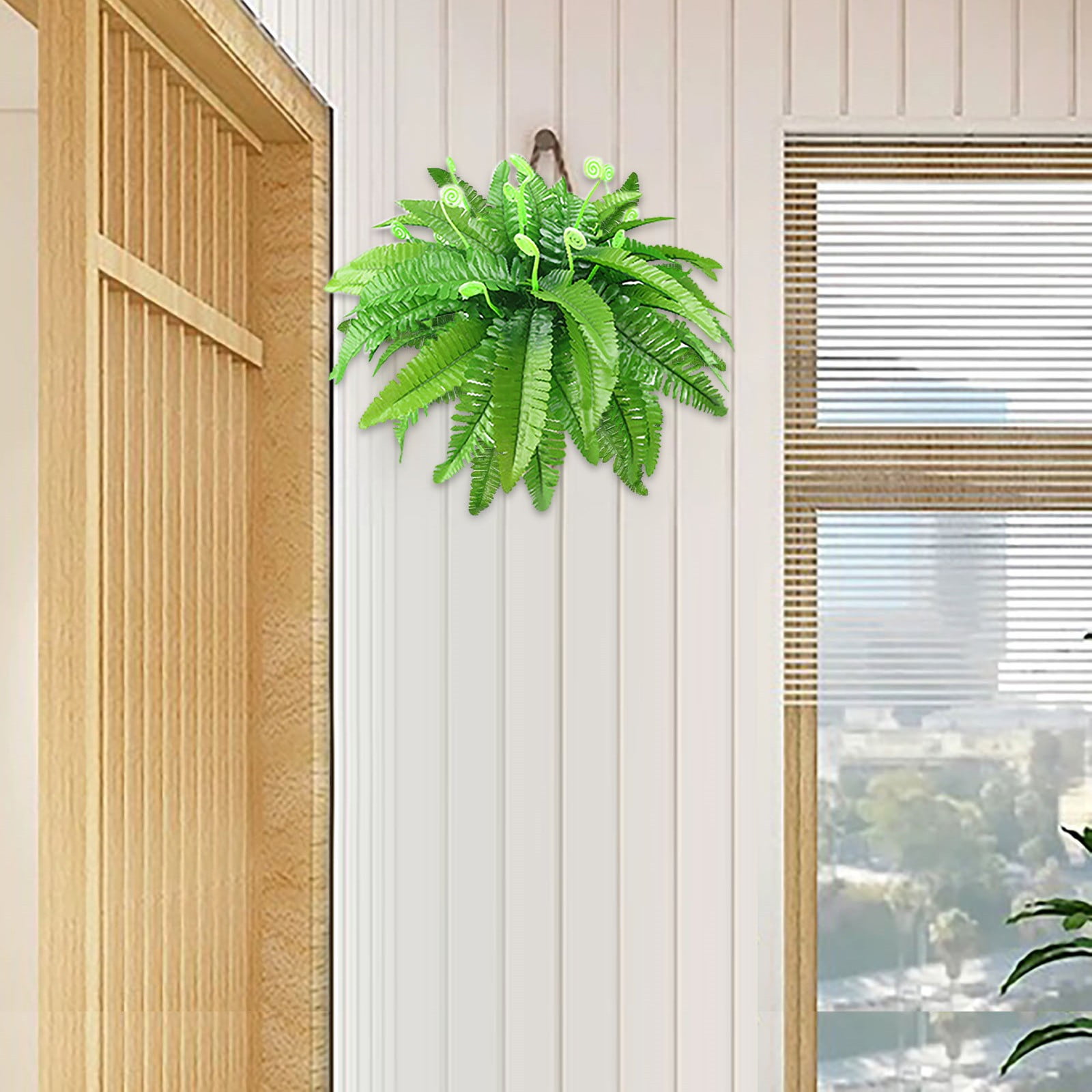 Luysn Lifelike Artificial Fern,Artificial Plants Fern for Porch Window ...