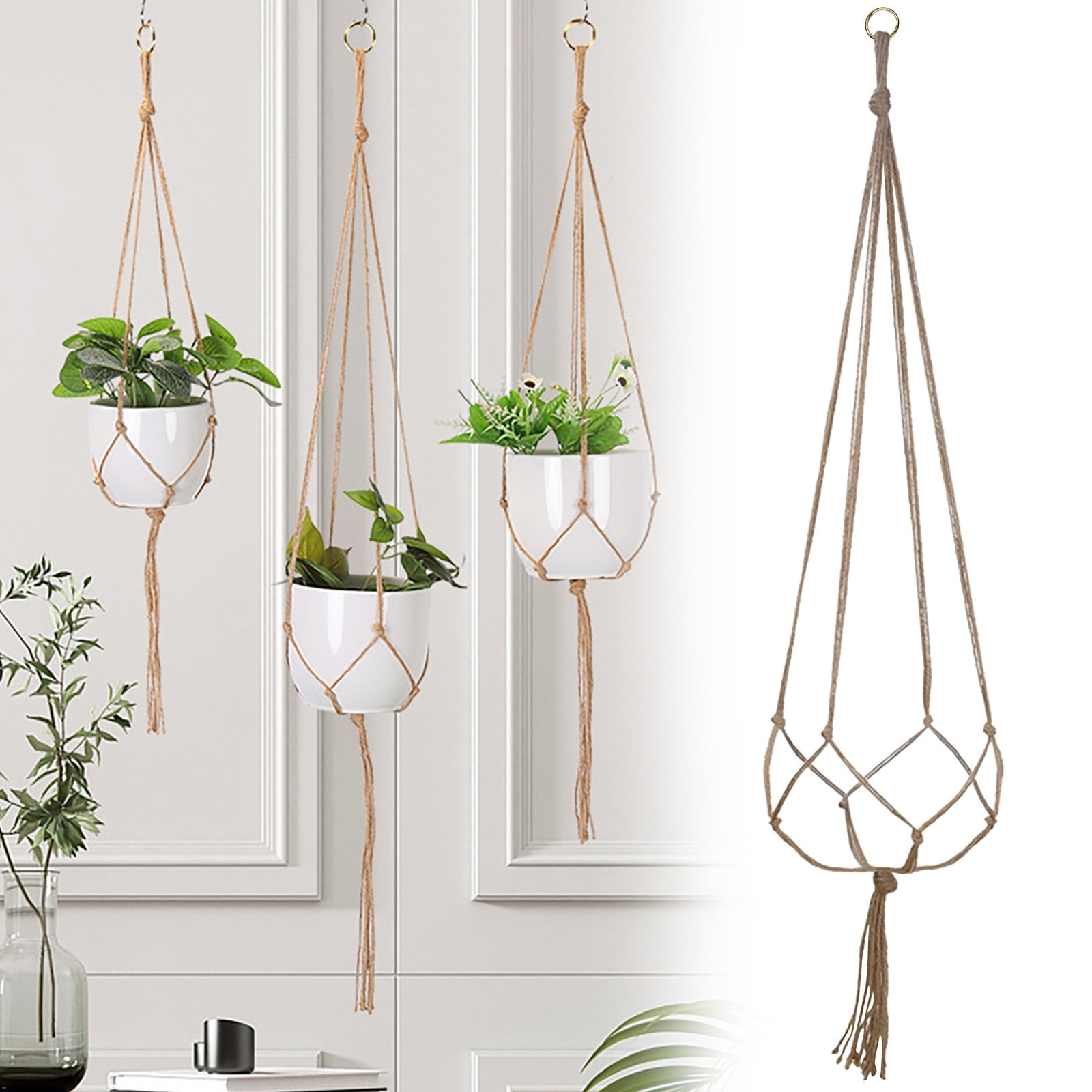 Luysn Macrame Plant Hanger Indoor Hanging Planter ,Flower Pot Holder ...