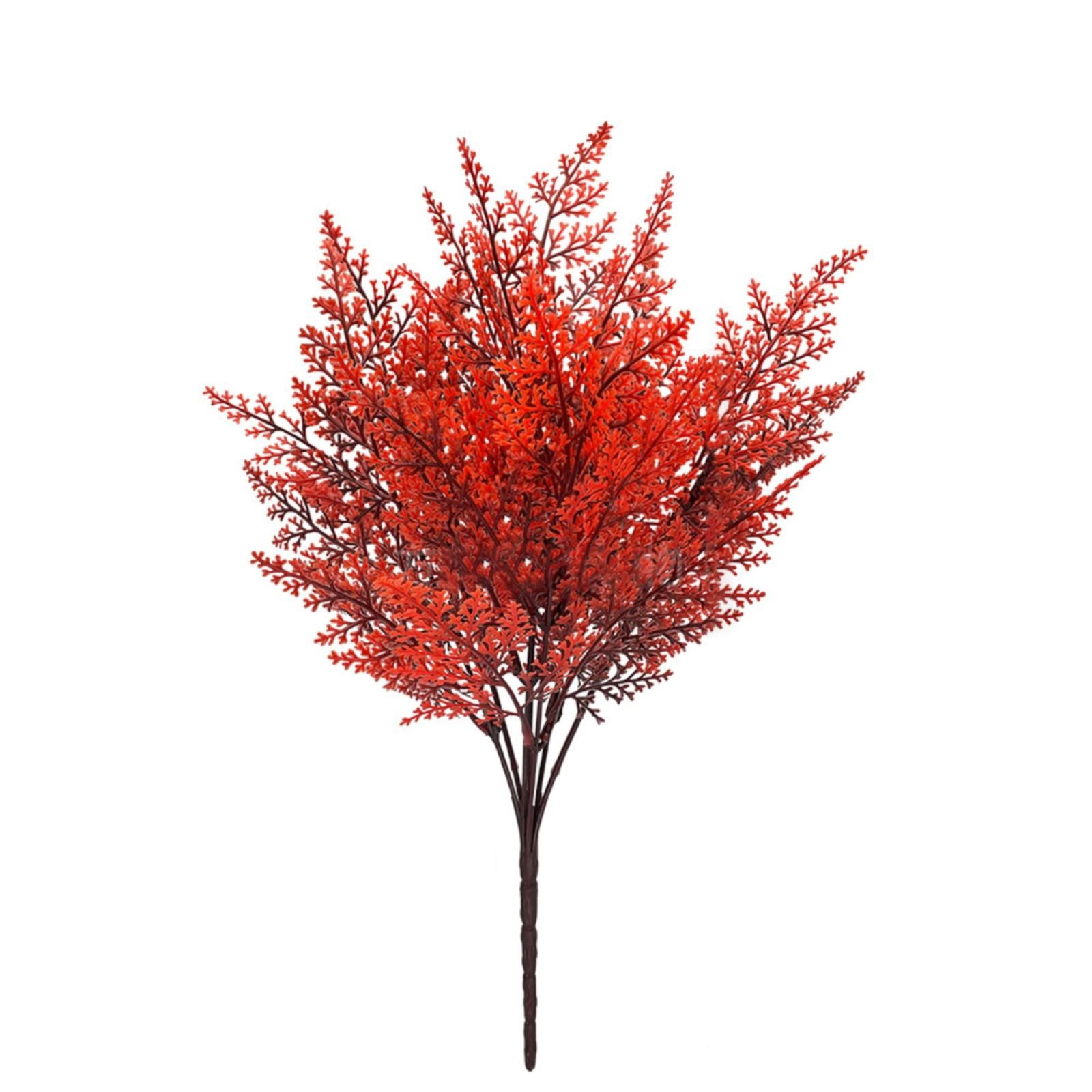 Luysn Red Artificial Fake Fall Autumn Boston Ferns Plants for Outdoor ...